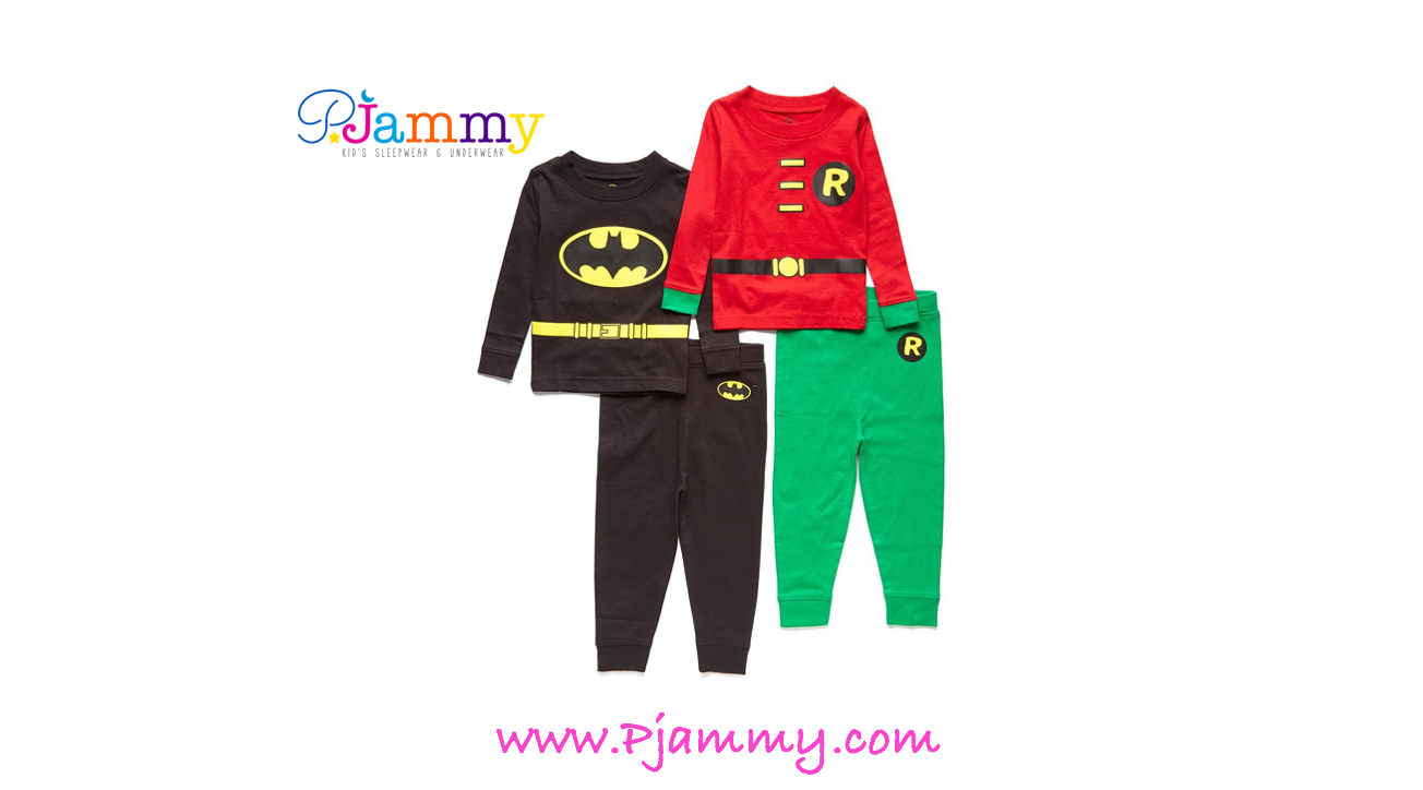 DC Comics Batman and Robin Toddler 4 Piece Cotton Pajama Set | by ...