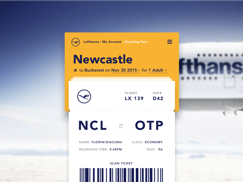 Boarding Pass UI Concepts by Dribbble Designers | by Emma Drews ...