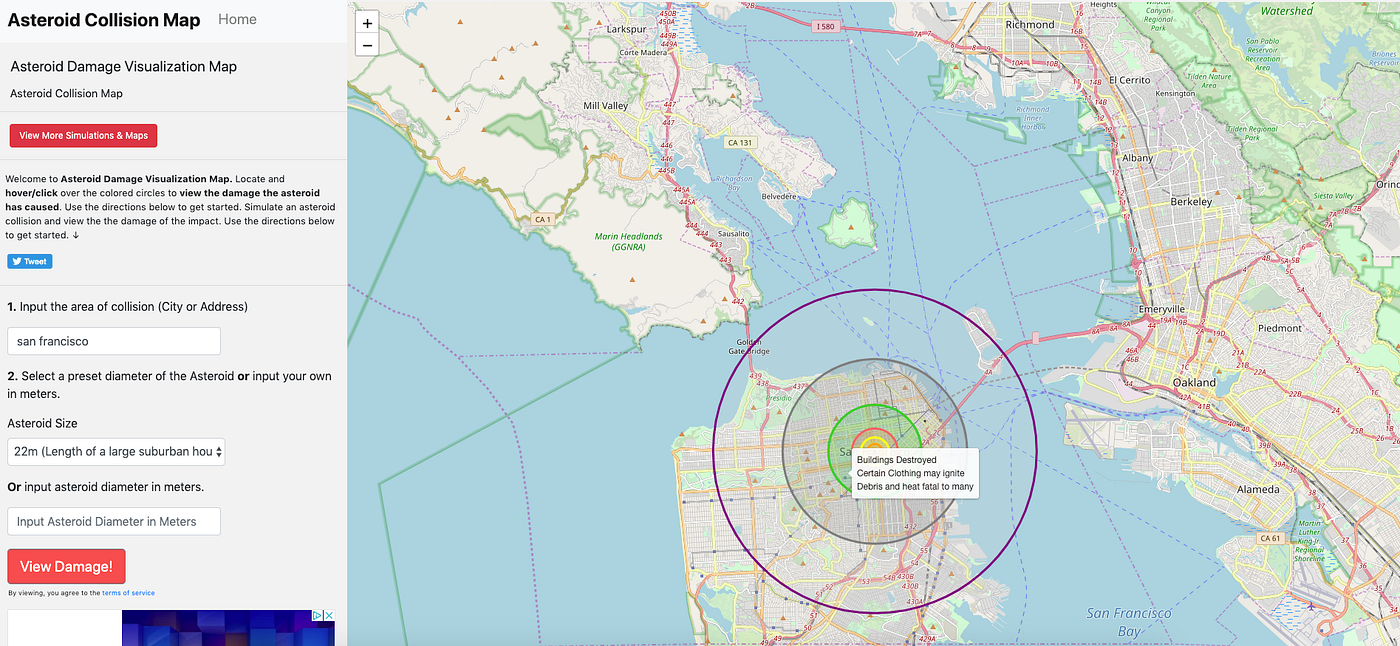 Asteroid Impact Sim: This website shows how you would die if an ...