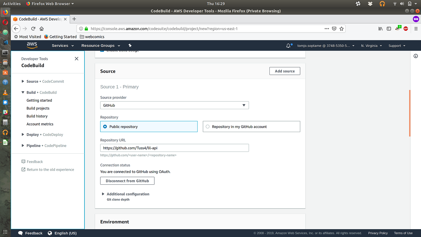 Setup Your GitHub Project On AWS CodeBuild | by TJ Soptame | Medium