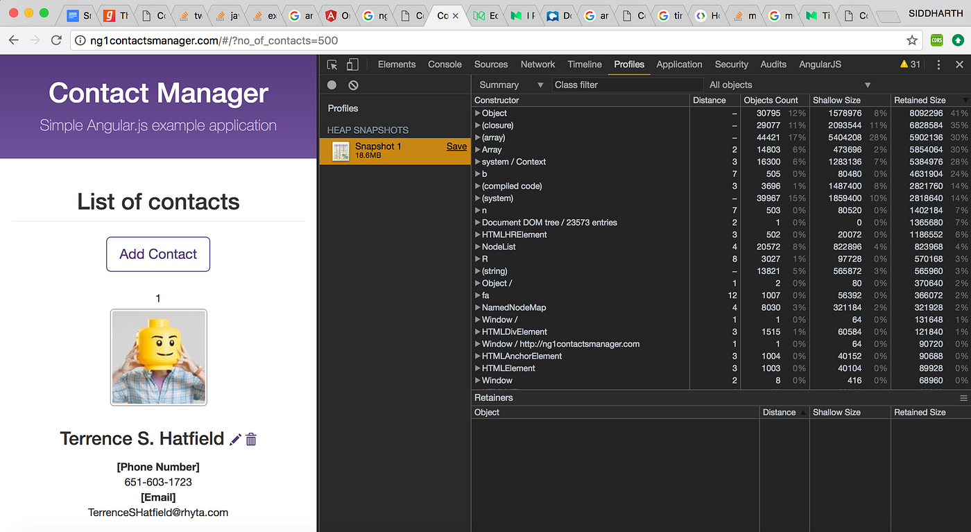 Performance comparison of AngularJs 1.x and AngularJs 2 through contacts manager application ...