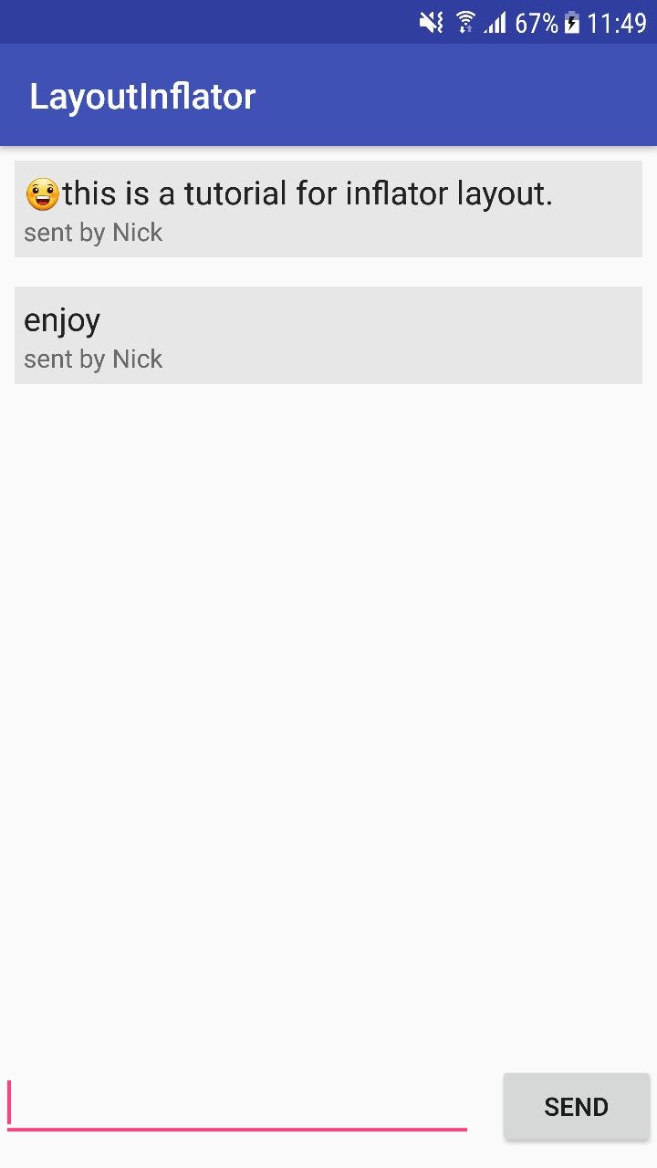 Adding Android Views To A Layout Using Layoutinflater By Nick Korage