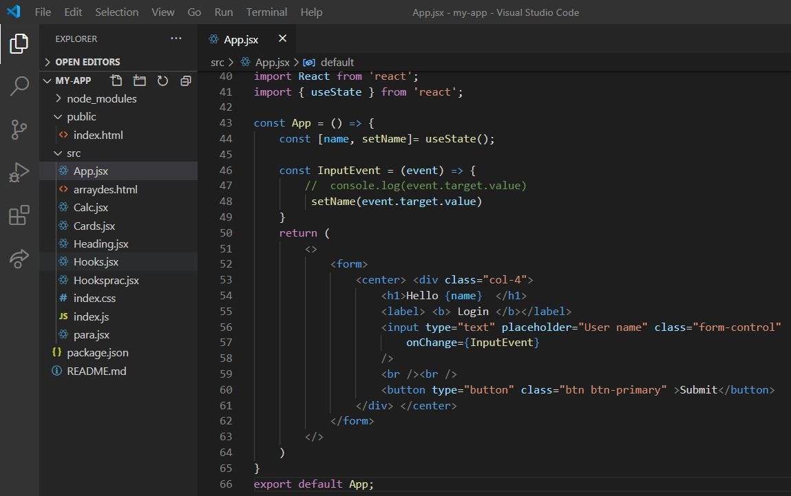 Create basic login forms using React js | by Muhammad ismail | Medium