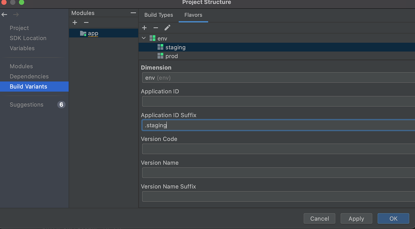 Setting up Different Environments in Android Studio using Build Variants (Native and React ...