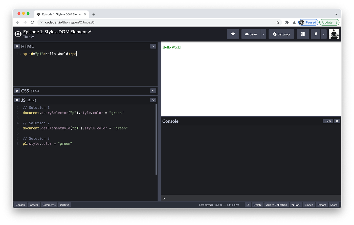 Podcast Episode 1: Style a DOM Element | by Silicon Wat | Silicon Wat ...