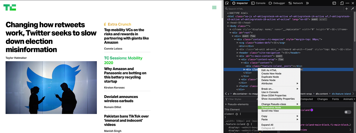 How to use web browsers and JavaScript to create product screenshots ...