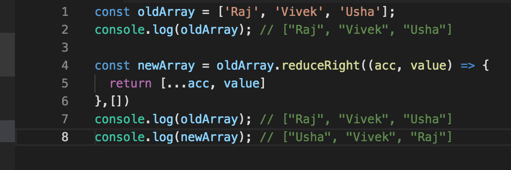 Reverse an Array in JavaScript.. “In JavaScript, array is a single ...