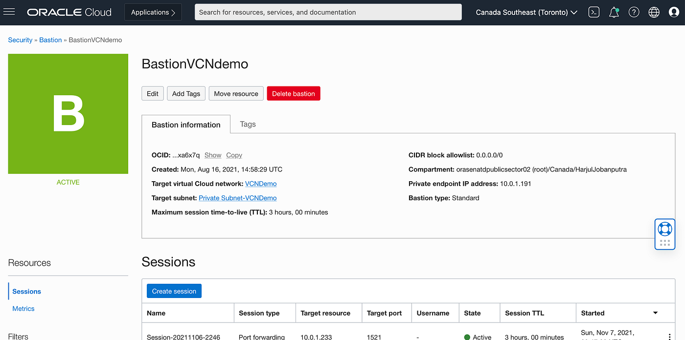 Connect to Private Oracle Database Cloud Service (DBCS) using OCI Bastion Service | by Harjul ...