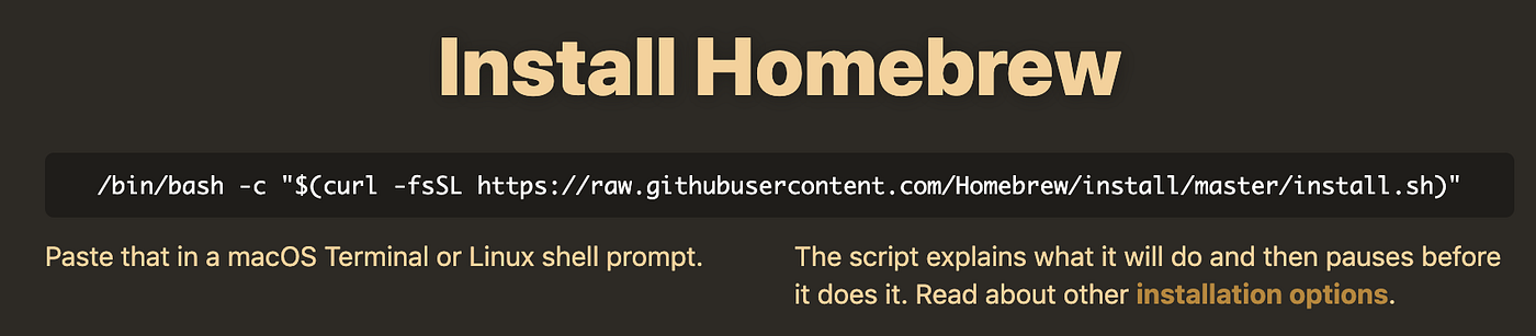 Installing HomeBrew on Mac OS. The apt-like package manager on OS x | by Nicolas Morales | Medium