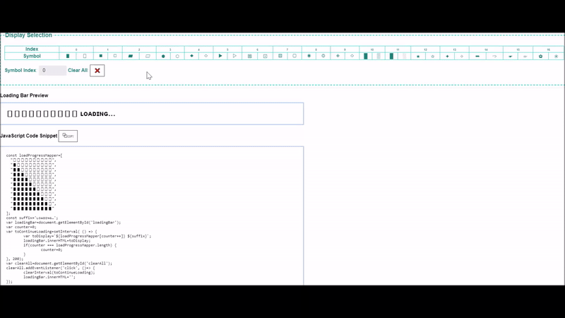 Render An Animated Loading Bar In Unicode Characters With Javascript