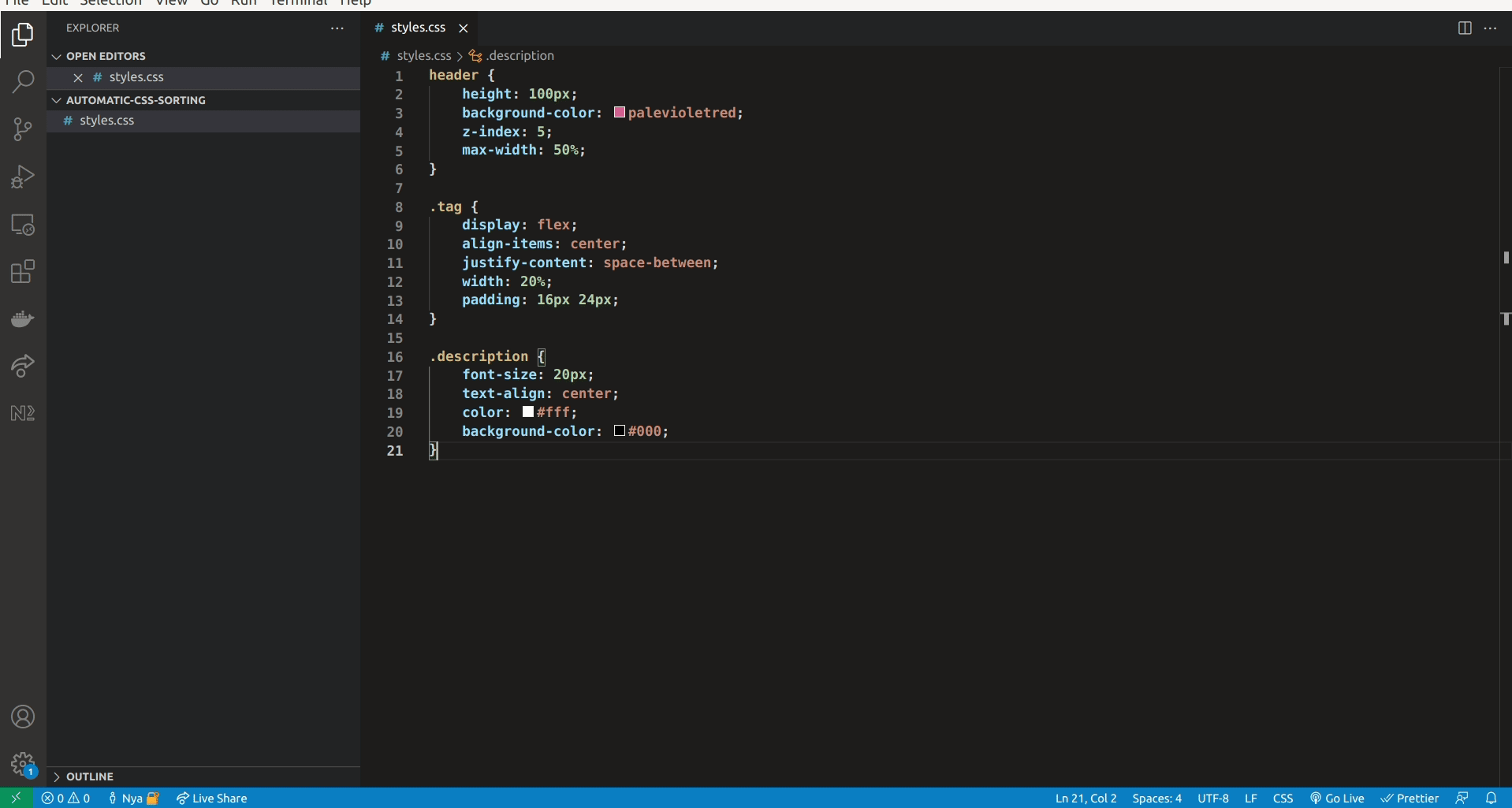 Cómo Ordenar Propiedades de CSS Alfabéticamente en VS Code | by Estefanía García Gallardo ...