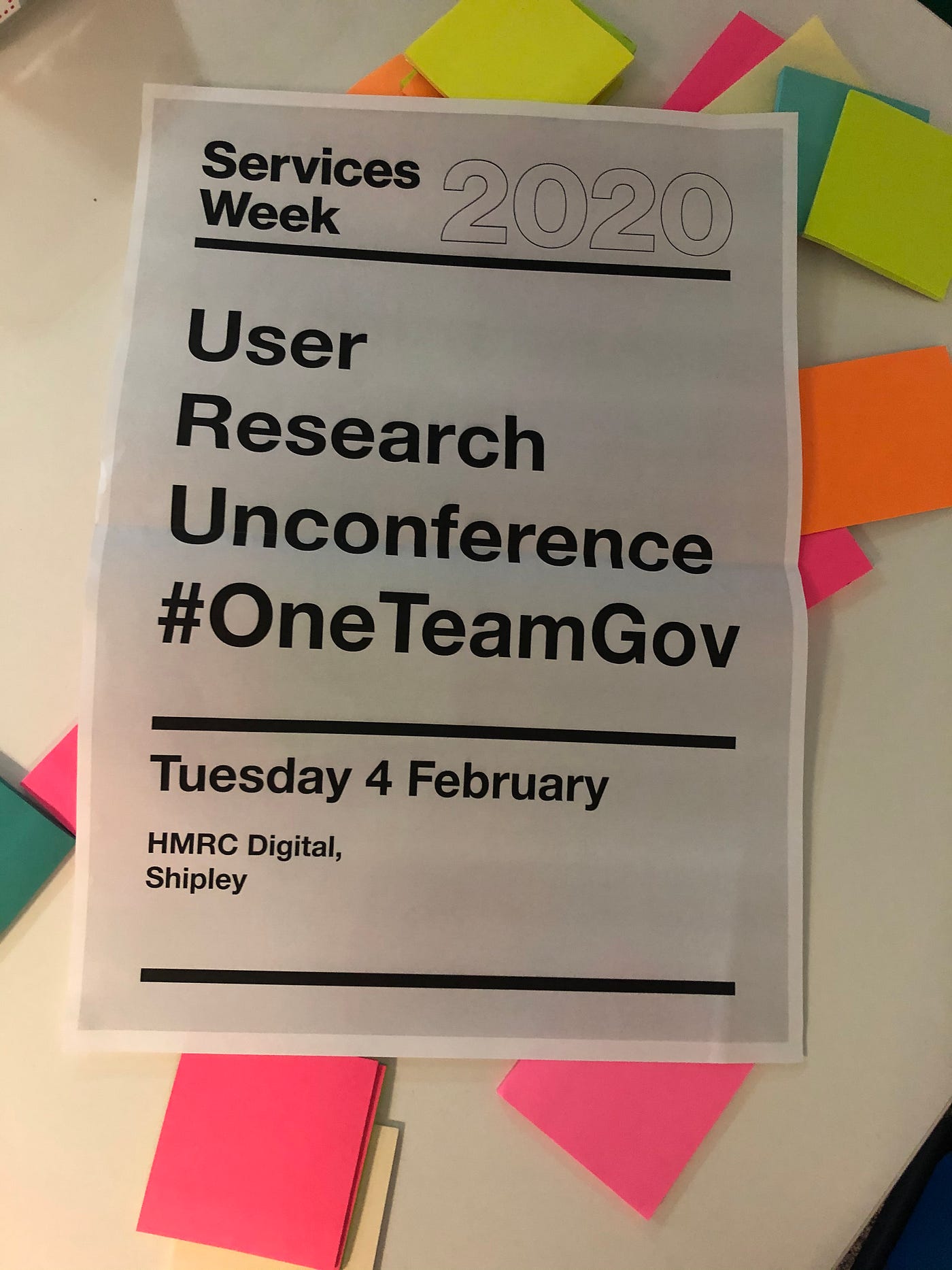 The Second One Team Gov User Research Unconference | by Laura Driver ...