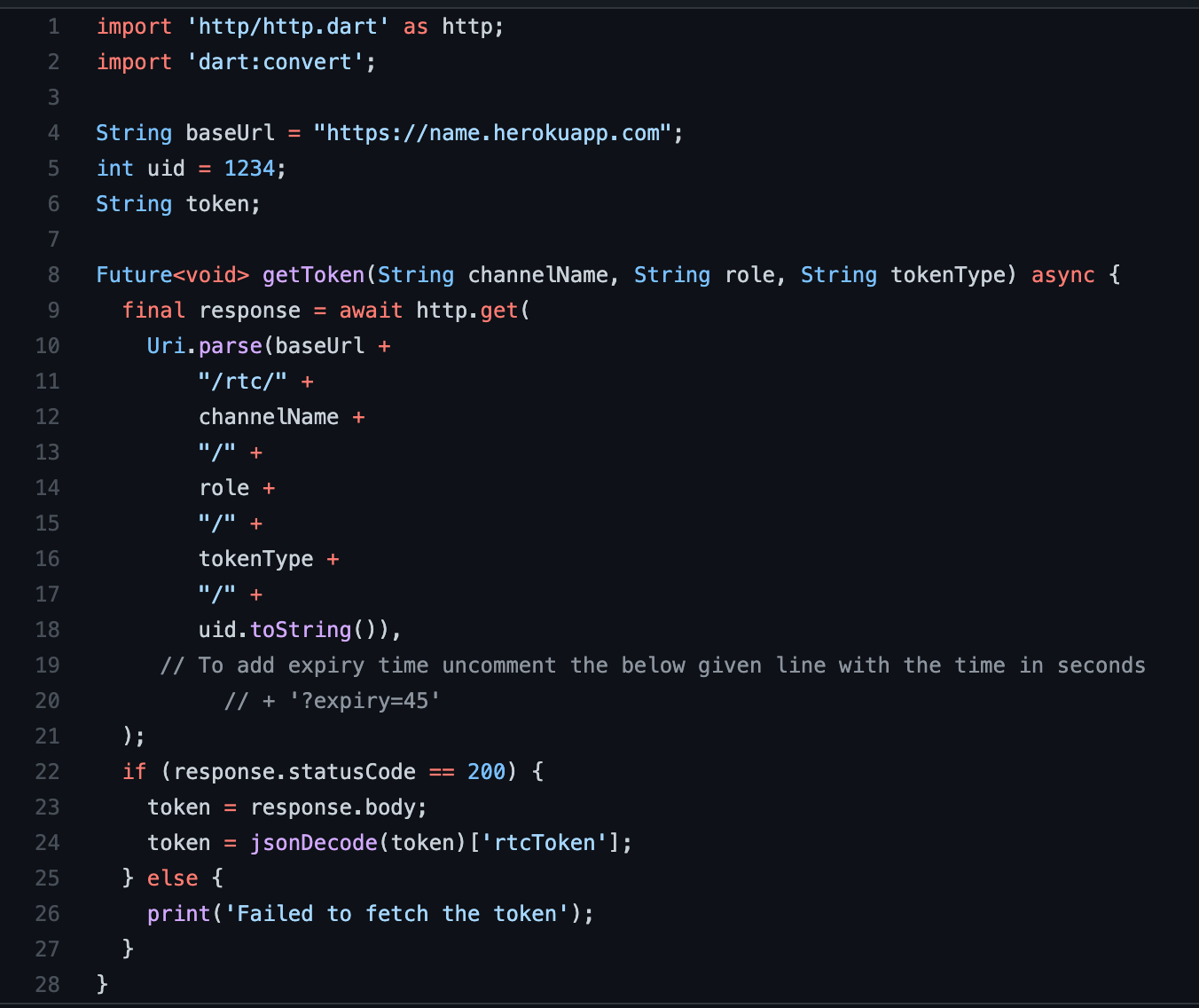 Flutter generate agora rtc token on a server using Heroku & Golang | Medium