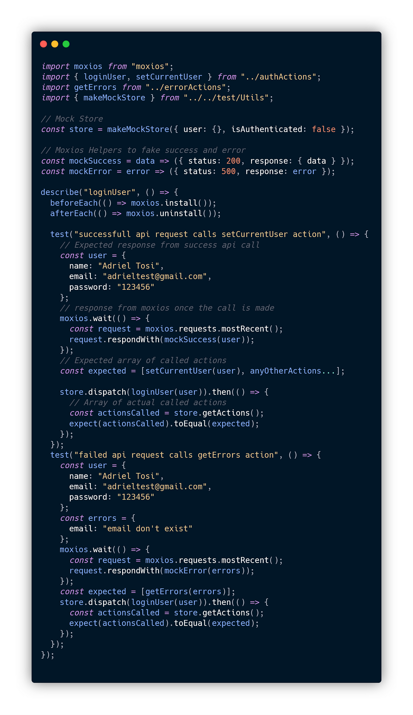 Testing Async Redux Actions Moxios Redux Mock Store By Adriel Tosi