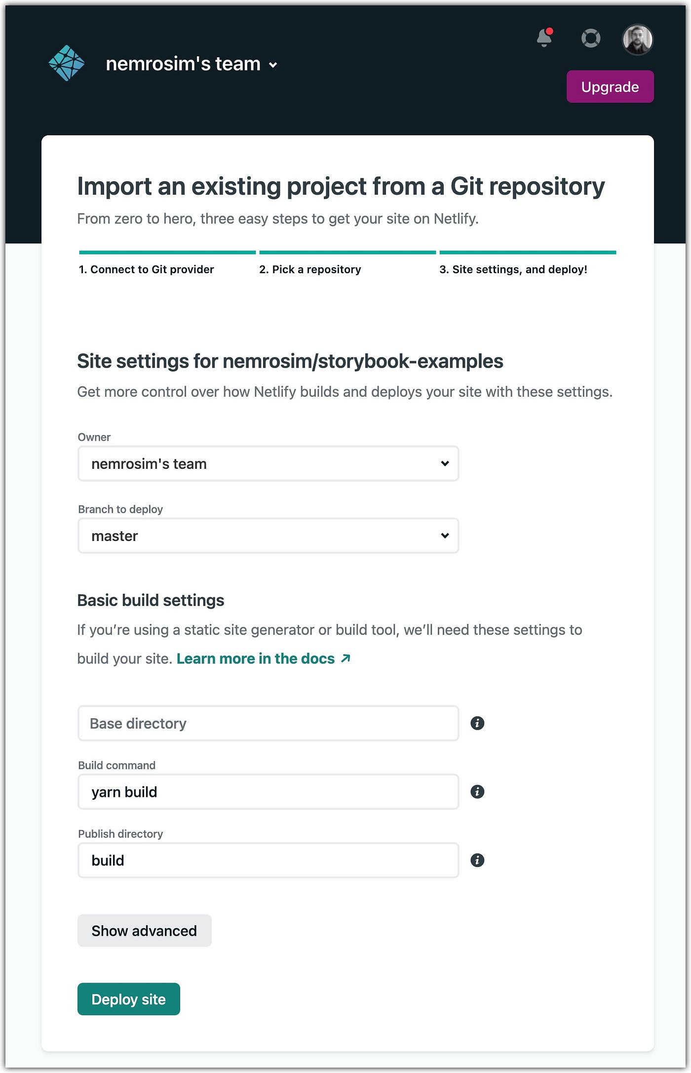 Netlify. How to deploy React.js or Storybook app. | by Artem Diashkin | Geek Culture | Medium