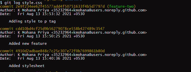 Essential GitLog commands with examples. | by Mohana priya K | Aug ...