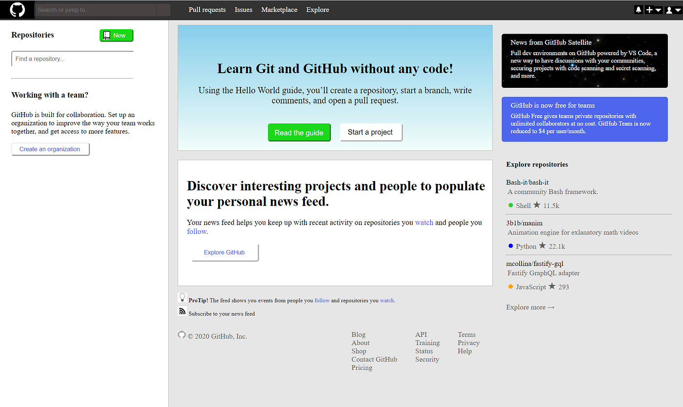 Recreating GitHub Homepage. Hello Everyone!! | by Kota Vikramdev | Medium