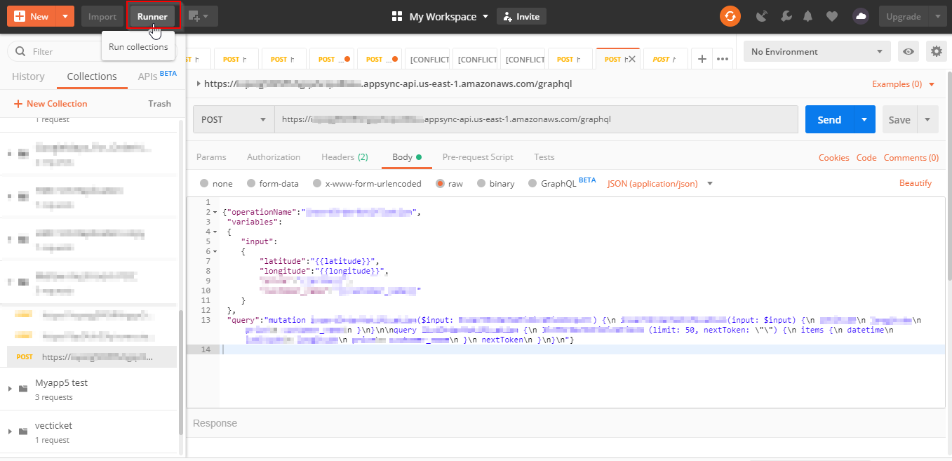 Sending Multiple Requests To Appsync Graphql Using Postman By