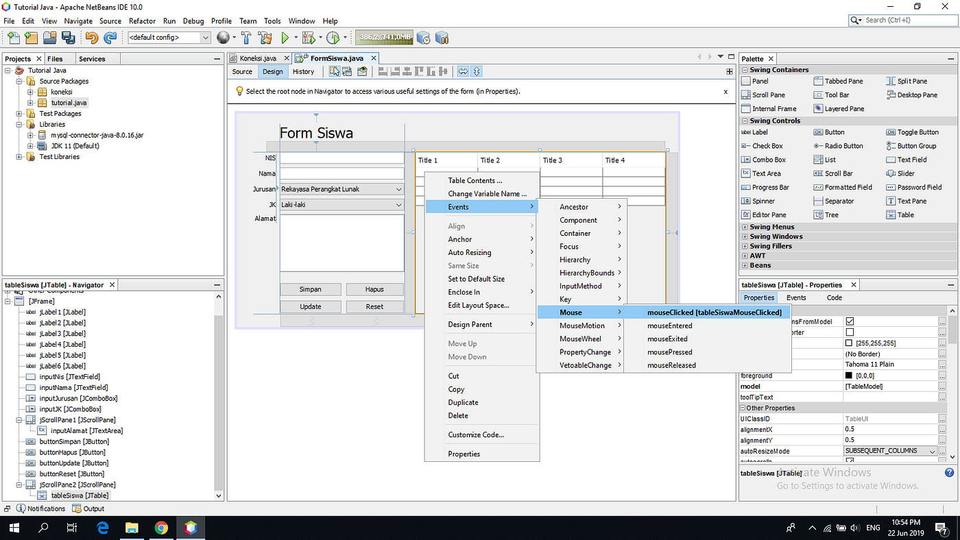 Membuat CRUD Dengan Java MySQL JFrame | Medium