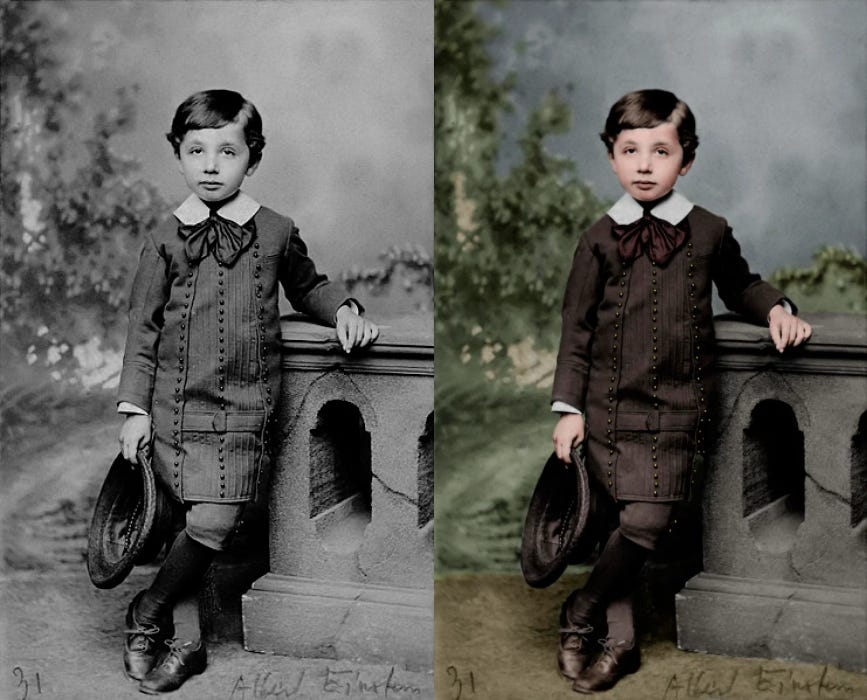 Rare Colorized Photos of Young Einstein, the Genius Born on Pi Day | by ...