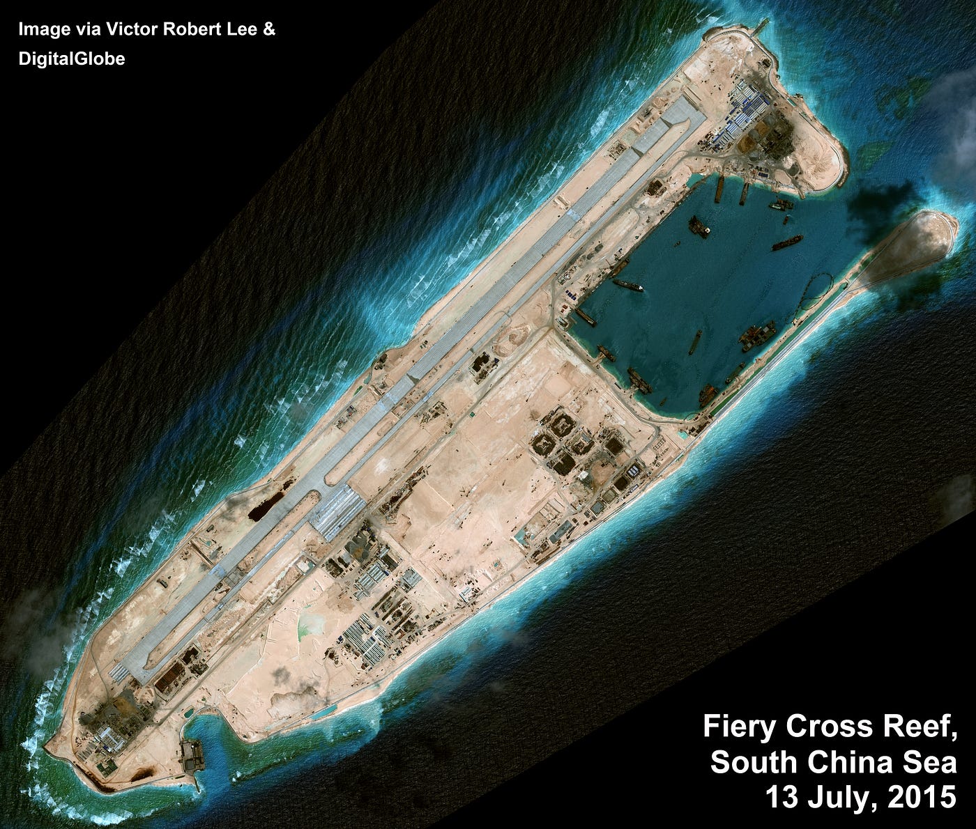 Fiery Cross Reef, South China Sea: Satellite Image Update | by Victor ...