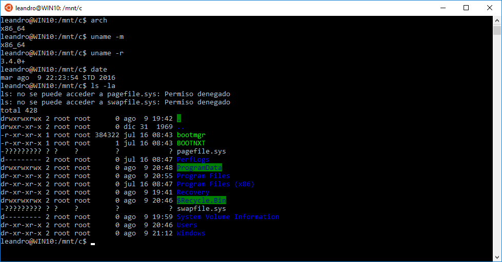 Probando bash en windows 10. Probando bash en windows 10 anniversary ...