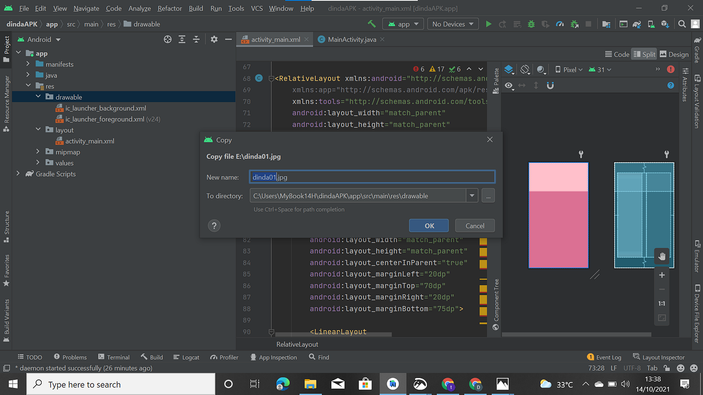 Membuat project Relative layout di Android studio ke Github. | by ...