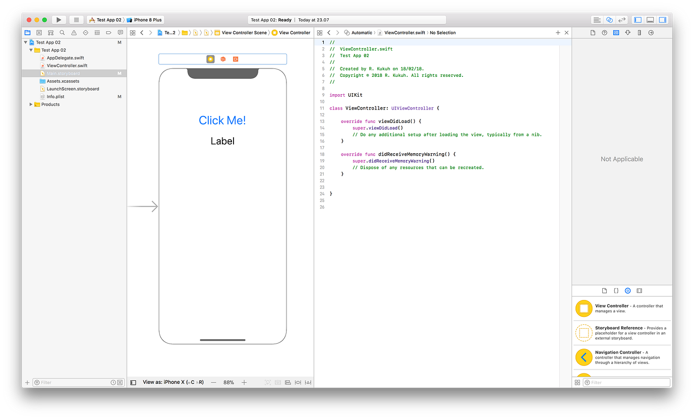 Tentang Button dan IBAction, juga Label dan IBOutlet | by R. Kukuh | Swift ID | Medium
