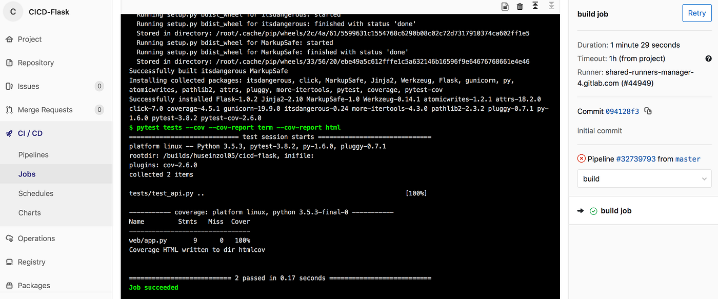How to CI & CD Flask app using Gitlab CI | by Husein Zolkepli | Medium