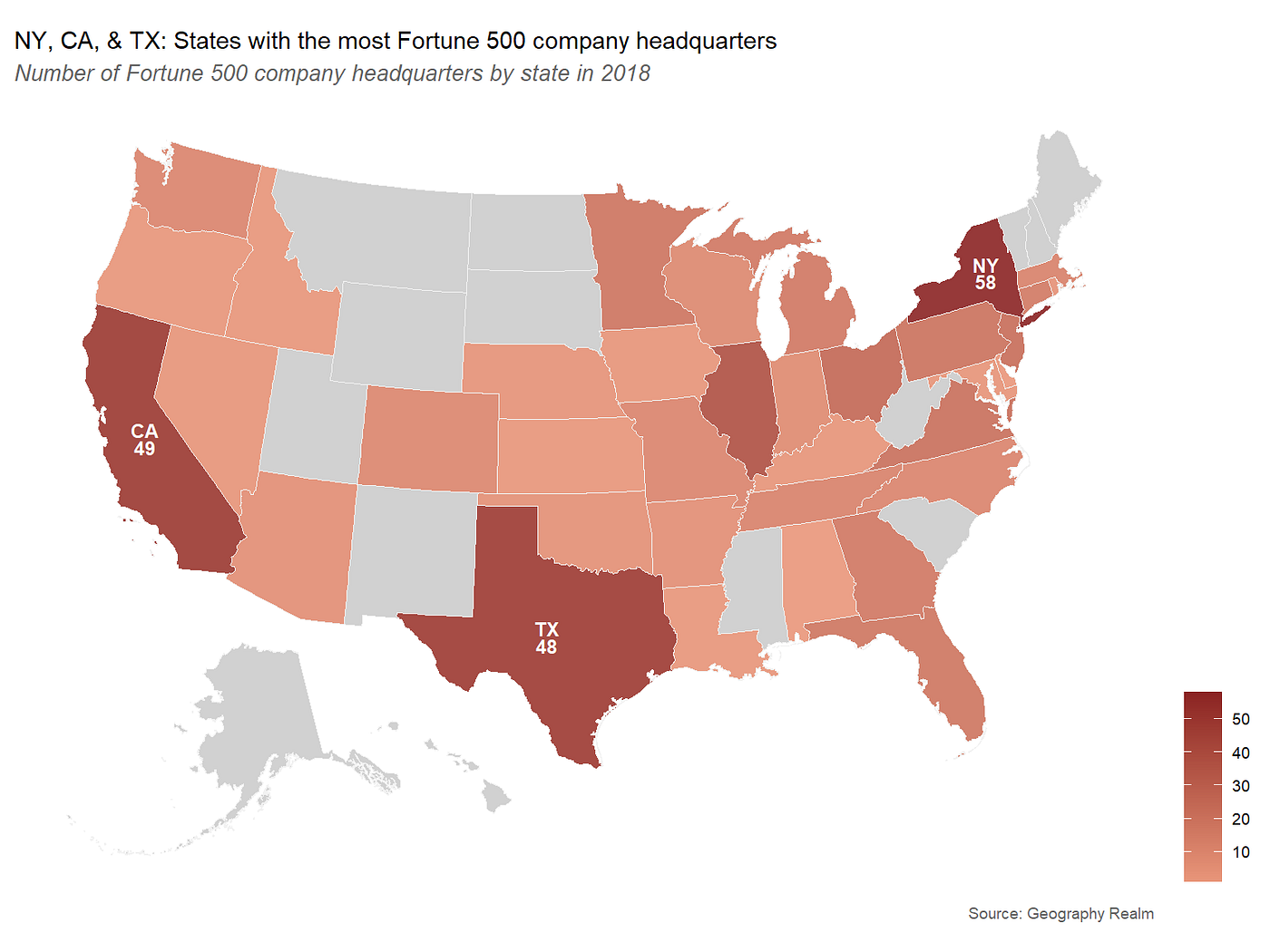 Maps of where the Fortune 500 companies in R | by Wenjun | Medium