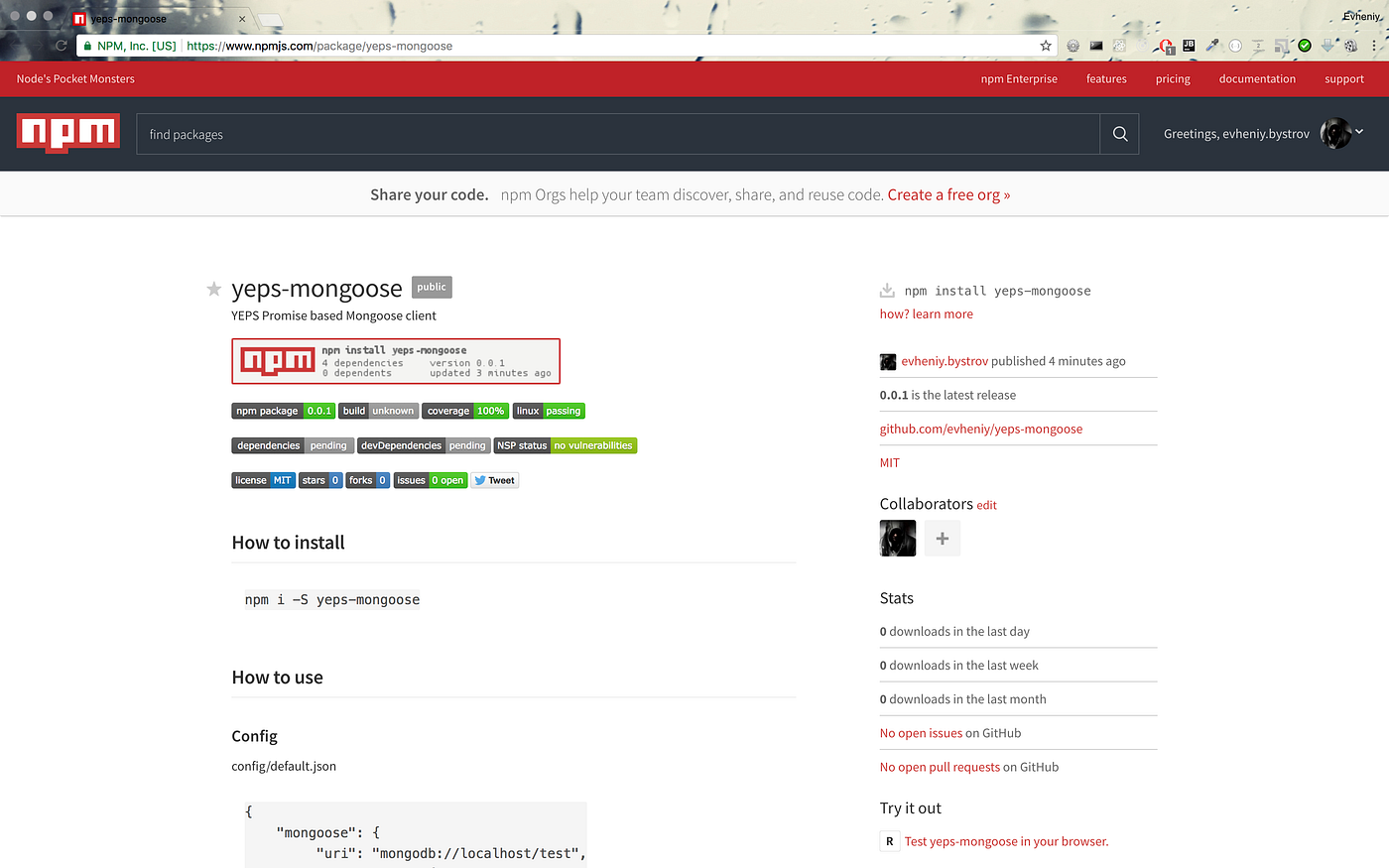 Open source node.js package from scratch | by Evheniy Bystrov | HackerNoon.com | Medium