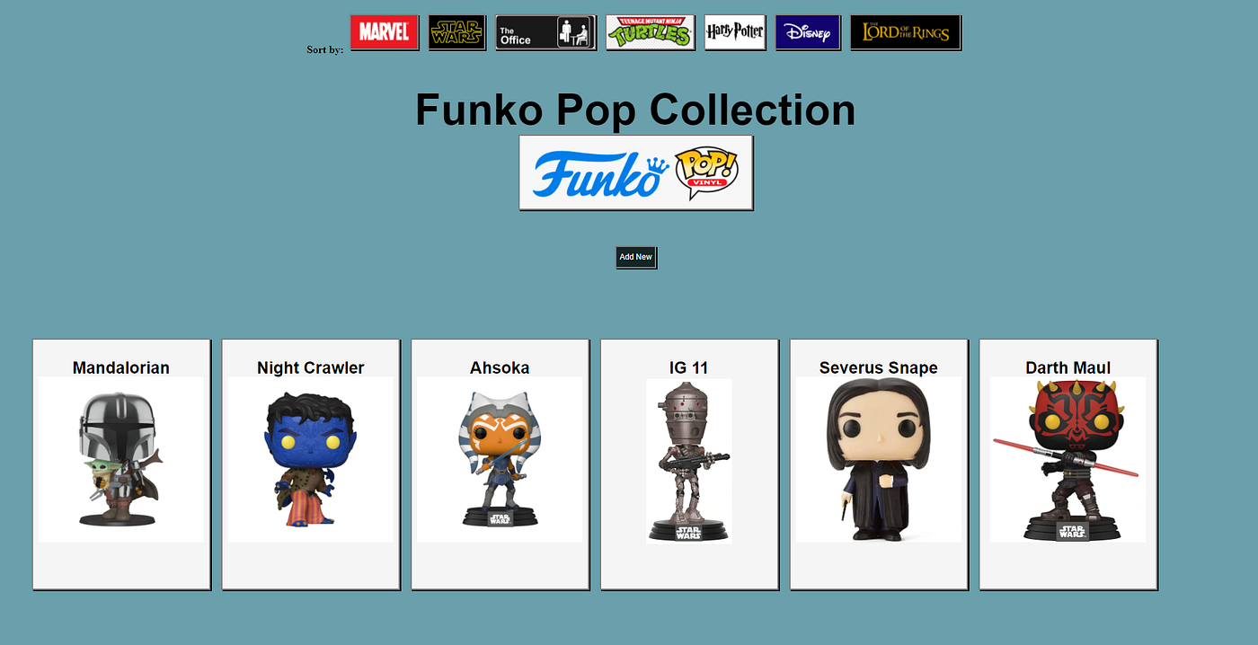 My JavaScript Project: A Funko Pop Inventory | by Breanne Marotta | Medium