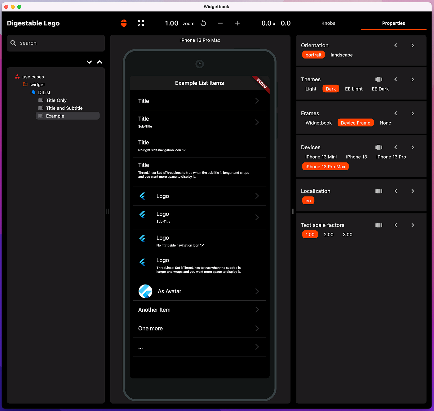 Flutter — Widgetbook (Storybook). App code: DigestableMe | by simbu | Jun, 2022 | Medium