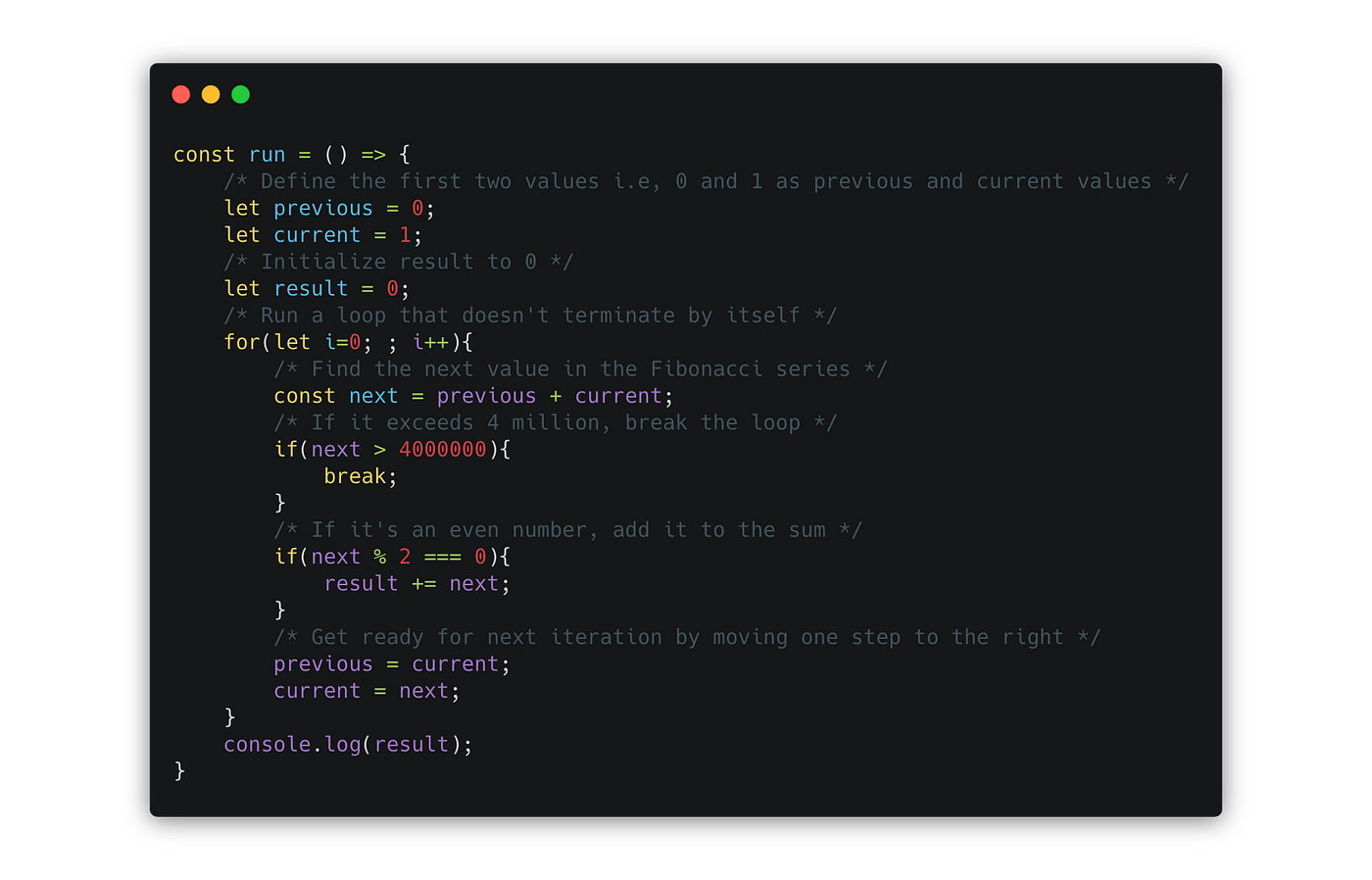 JavaScript solution to Project Euler Problem 2 | by Vinay Chandran | Medium