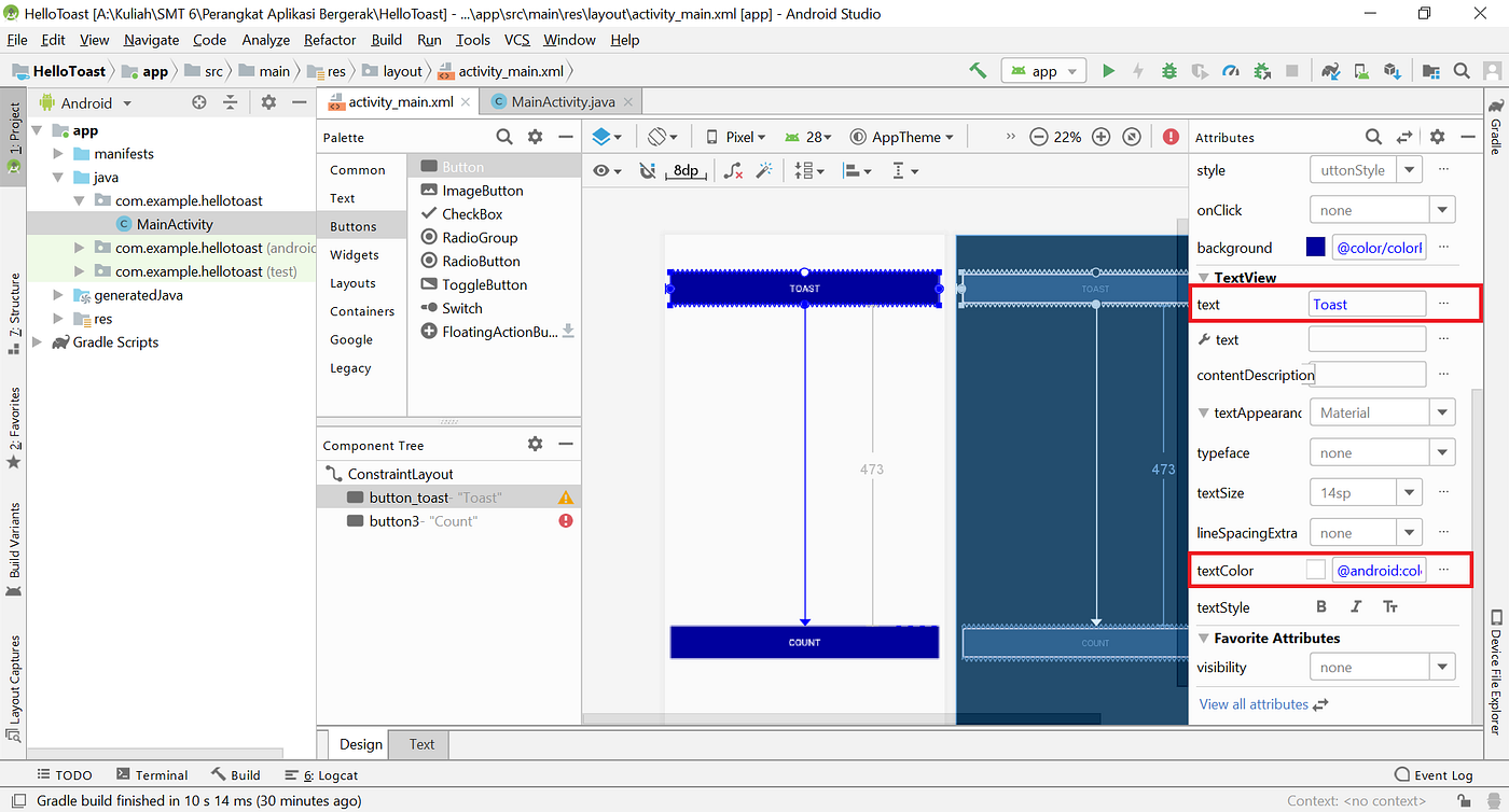 Android Fundamentals 1.2 Part A: UI Interaktif - Android Studio - Medium