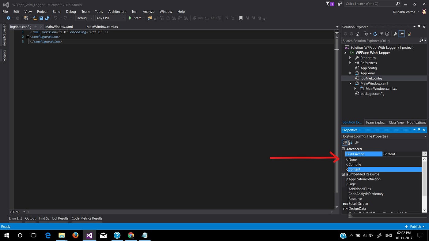 Logger For Wpf Application Using Apache Log4net By Rishabh Verma 1915