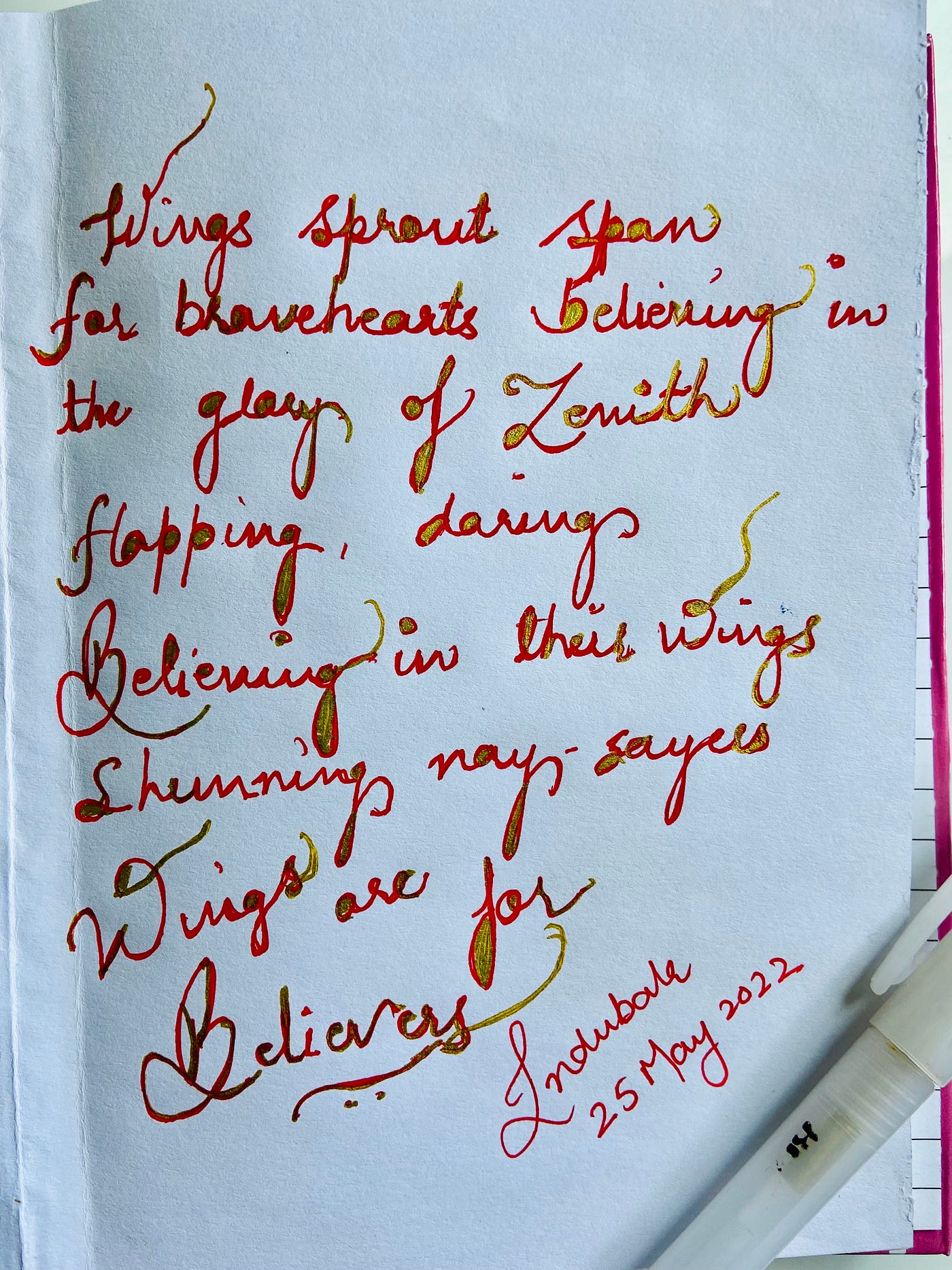 Wings Are For Believers - Paper Poetry - Medium