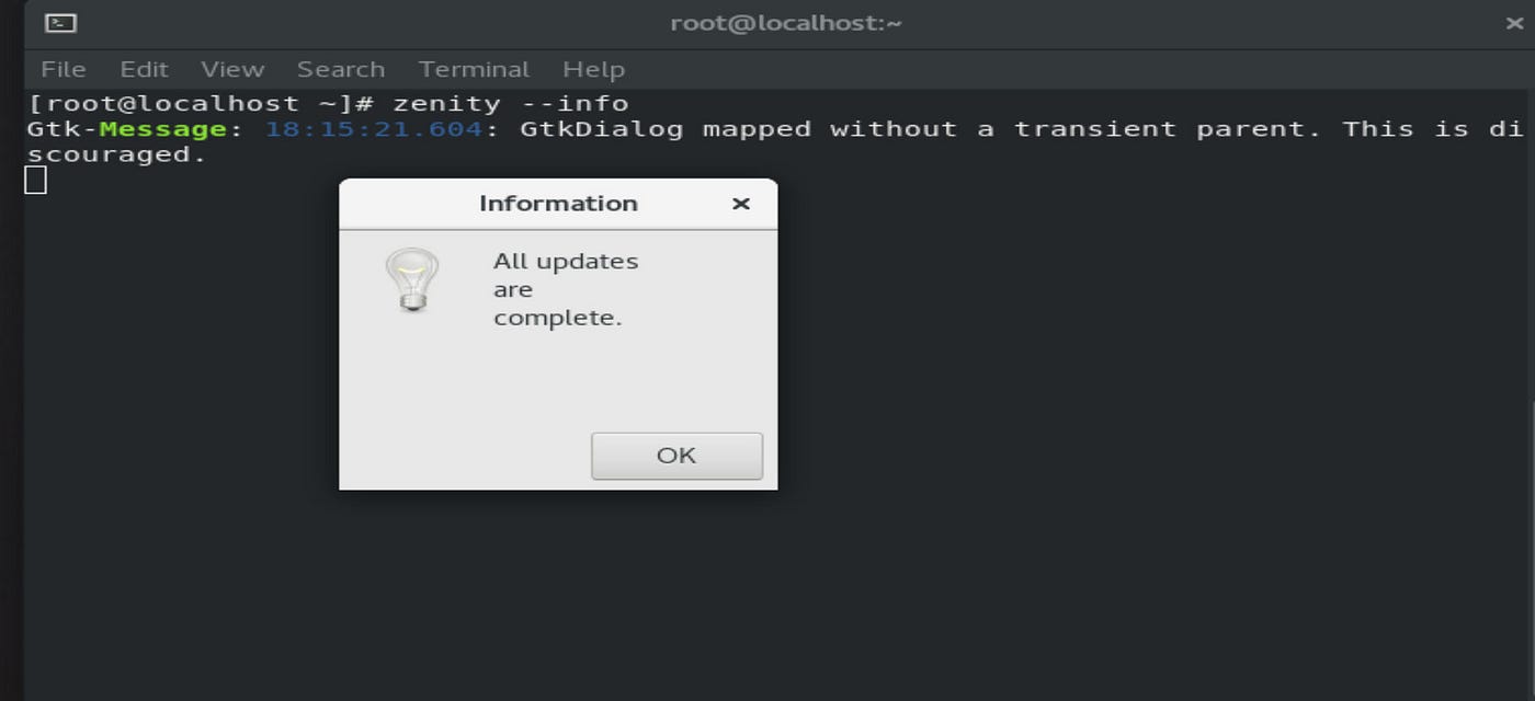 Zenity : command to display GTK+ dialogs | by Harish B | Medium