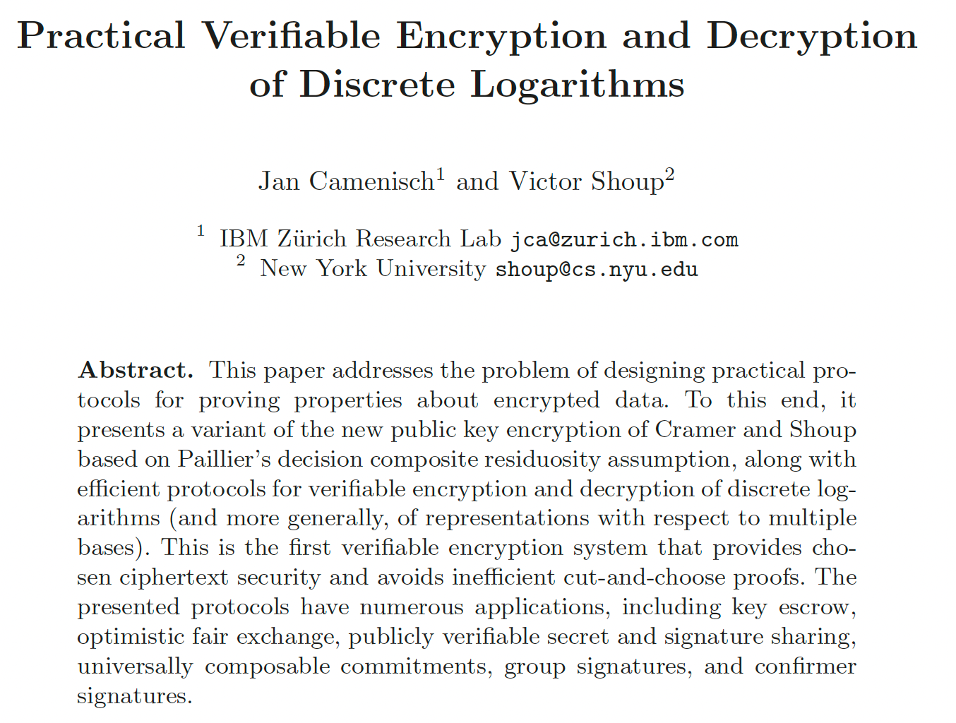 Camenisch-Shoup Verifiable Encryption using Kryptology and Golang | by ...