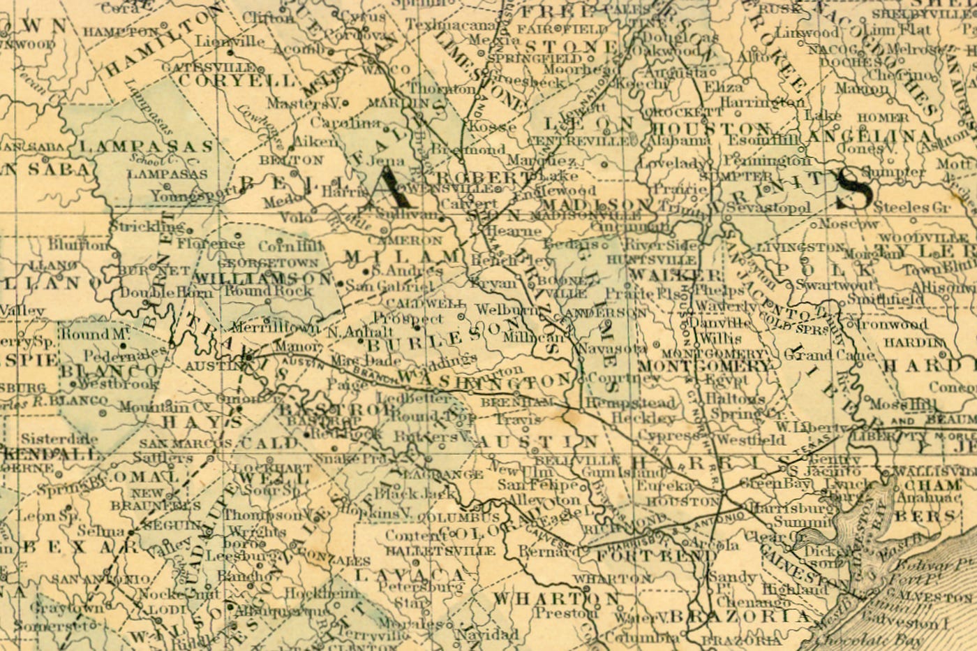 County Map of the State of Texas, 1873 | by Texas General Land Office ...