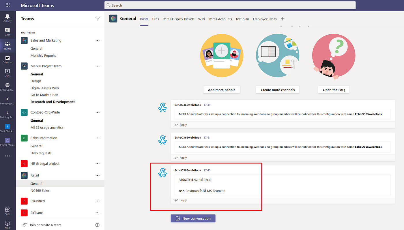ส่ง Adaptive Card เข้า Microsoft Teams ด้วย Incoming Webhook - EchoO365 - Medium