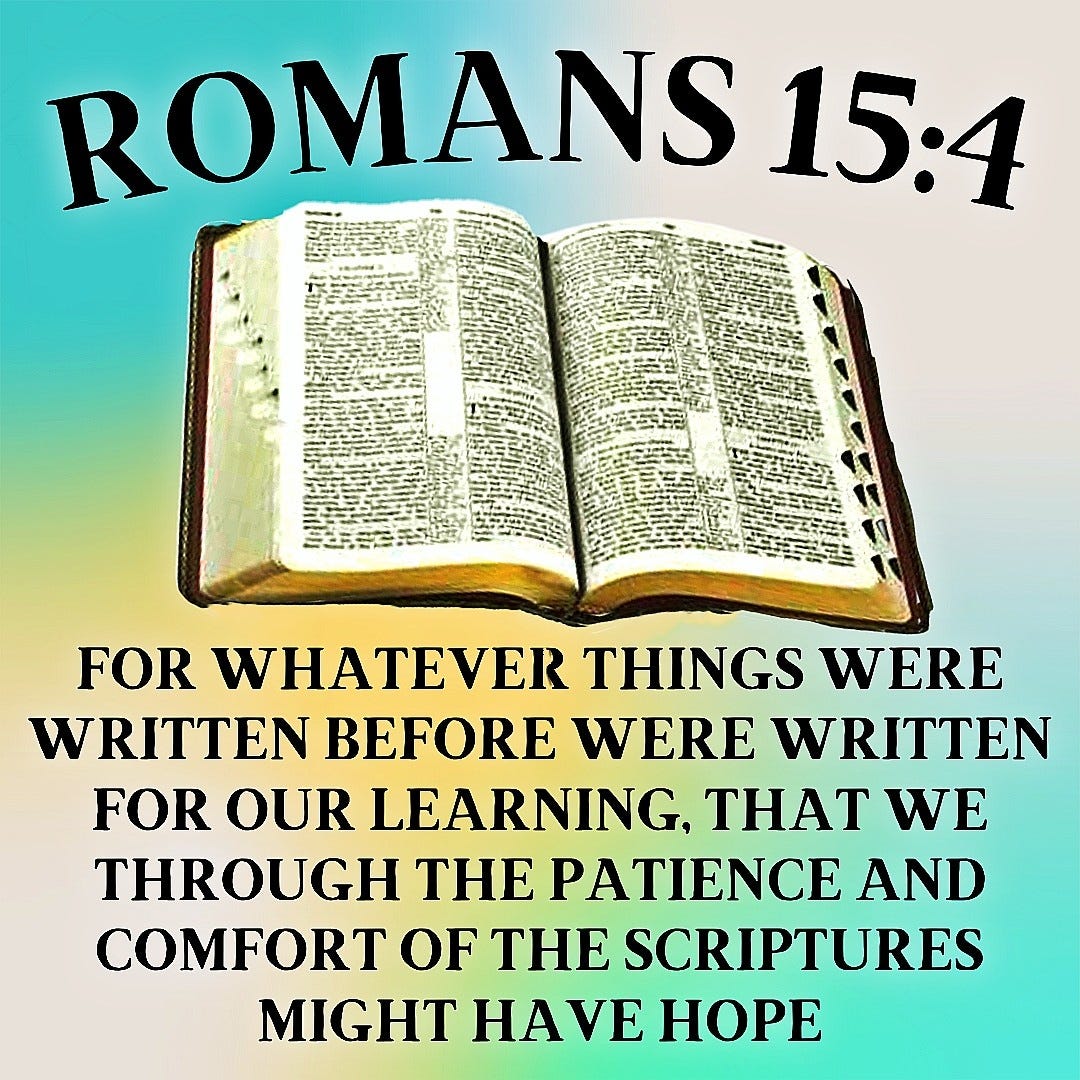 For whatever things were written before were written for our learning ...
