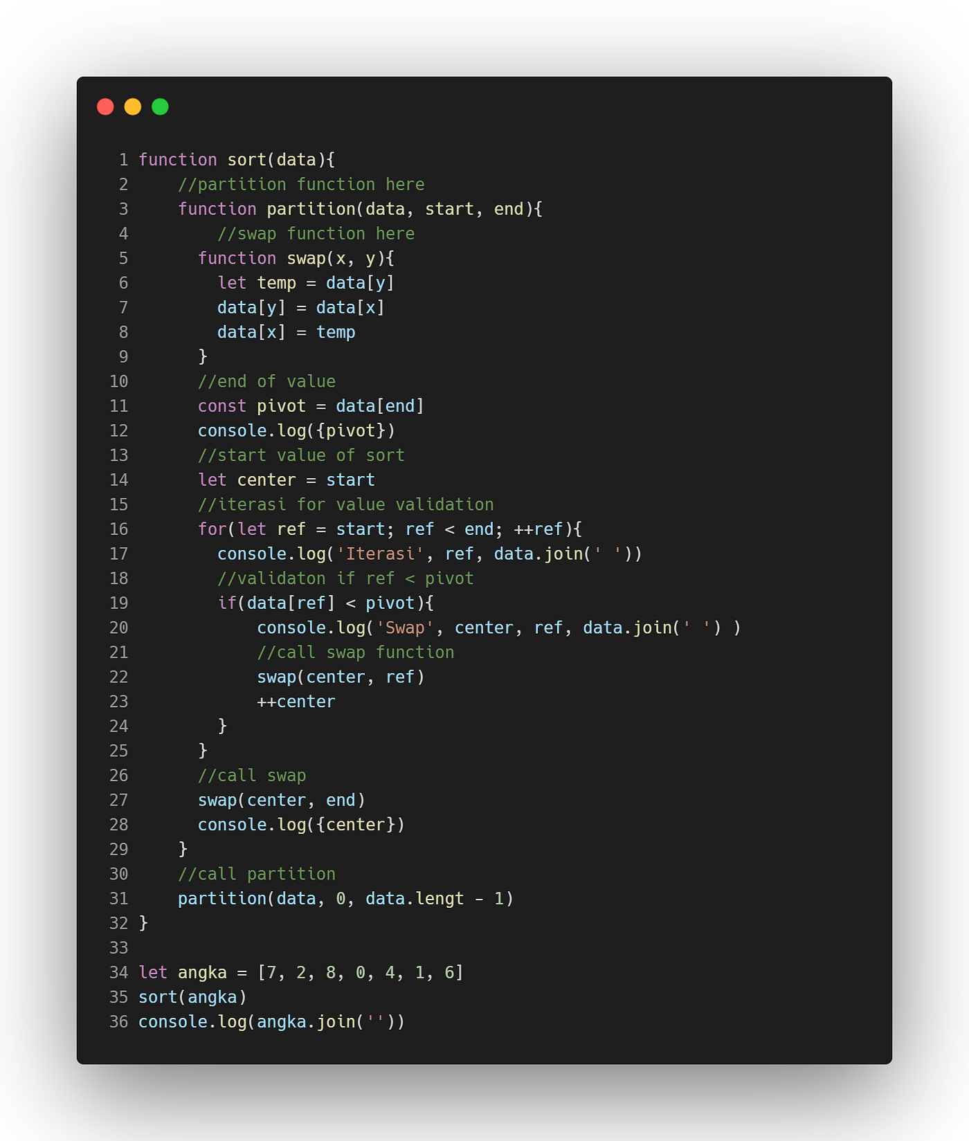 Quicksort Algorithm in Javascript | by Muhammad Isrin | Medium
