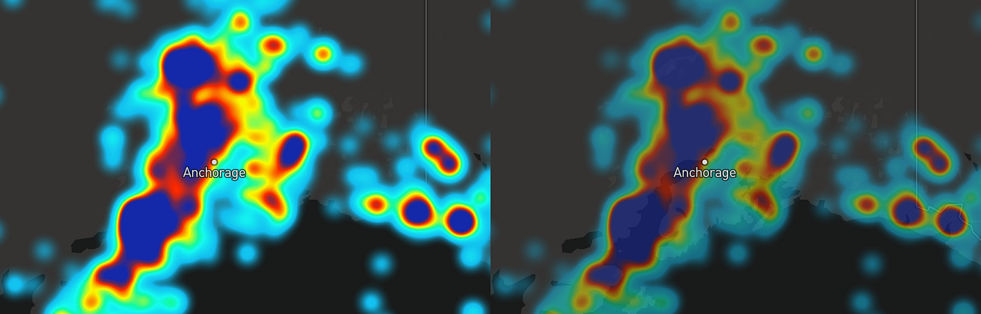 Introducing heatmaps in Mapbox GL JS | by Vladimir Agafonkin | maps for developers