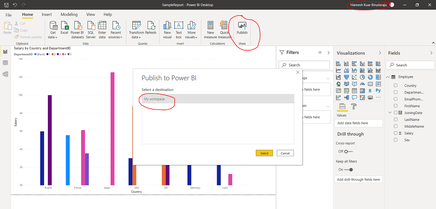 Power BI: Publish Report & Creating Dashboard. | by Hareesh Kumar ...