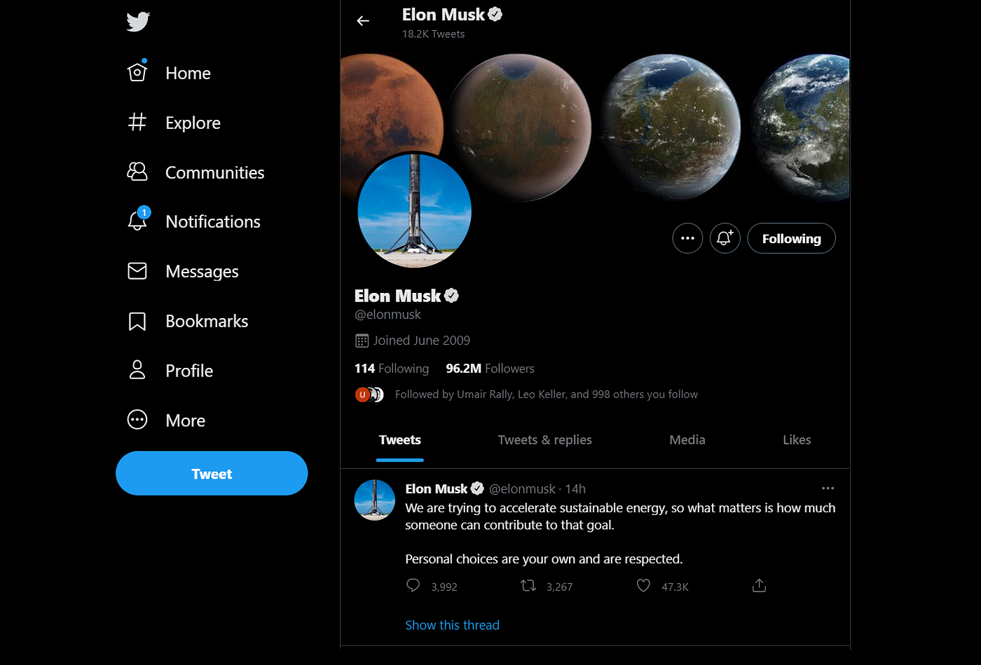 Elon Musks’ feeds on Twitter and his approach to communicating projects ...