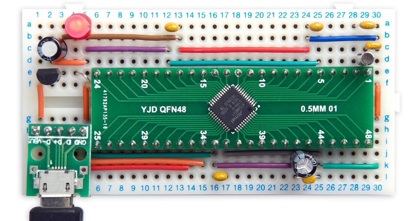 Minimal ATSAMD21 “Dev Breadboard” | by Jeremy S. Cook | Medium