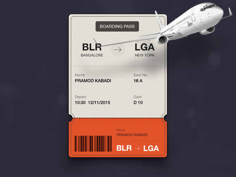 Boarding Pass UI Concepts by Dribbble Designers | by Emma Drews ...