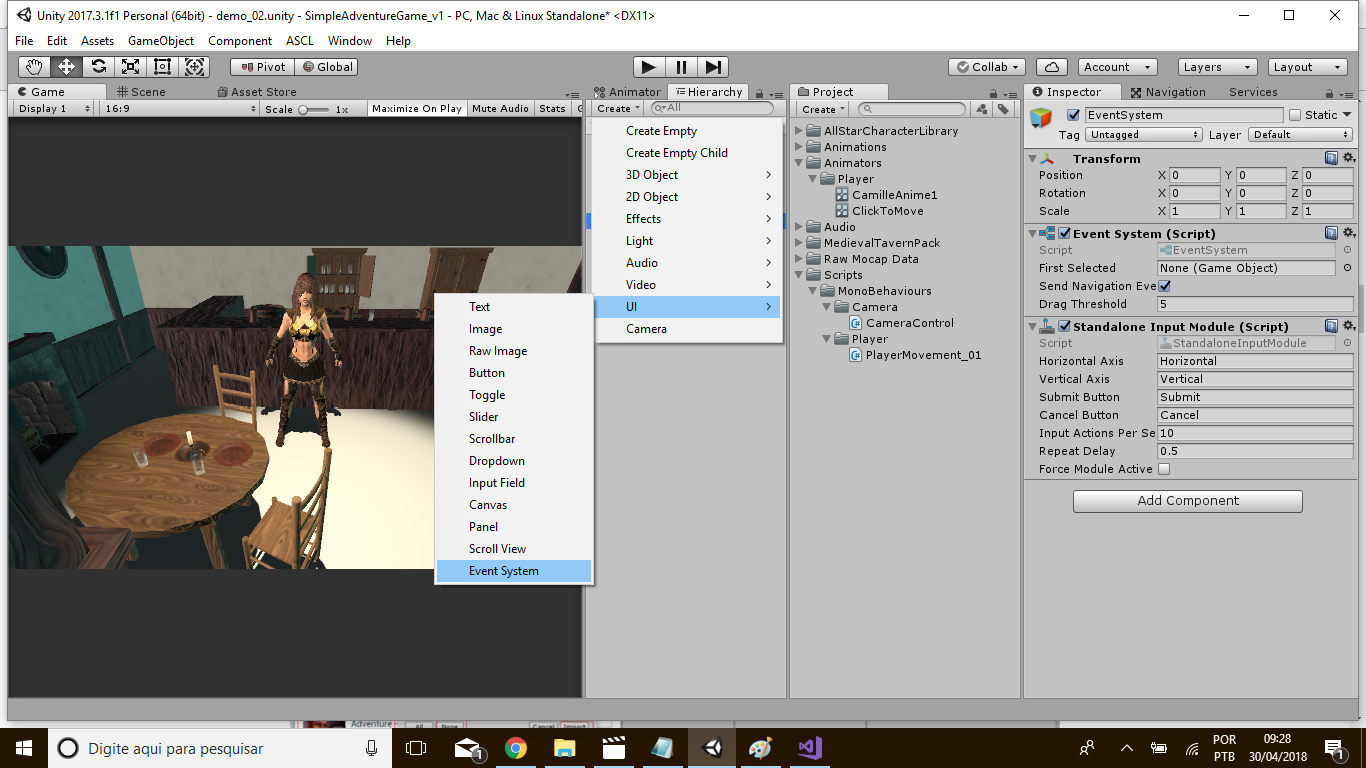 EventSystem — Learning-By-Doing: A Game in Unity | by J3 | KidsTronics ...