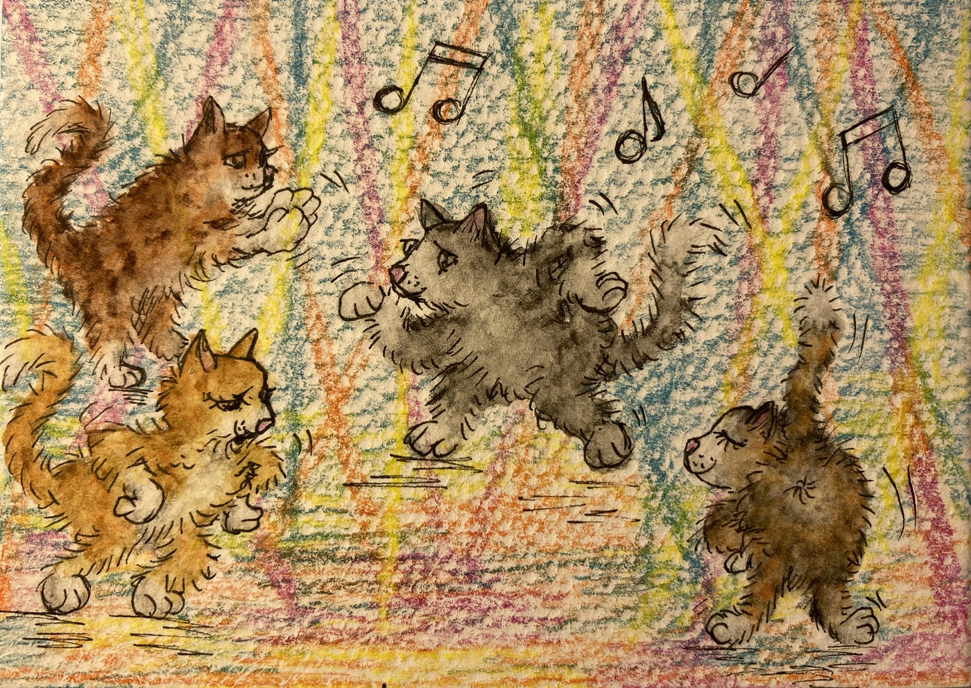 How to Draw Cats Dancing to the Birdie Song — in Stages | by Susan ...